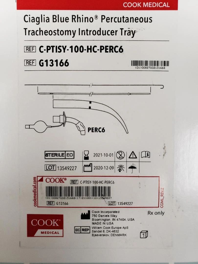 COOK MEDICAL G13166 Ciaglia Blue Rhino Percutaneous Tracheostomy ...