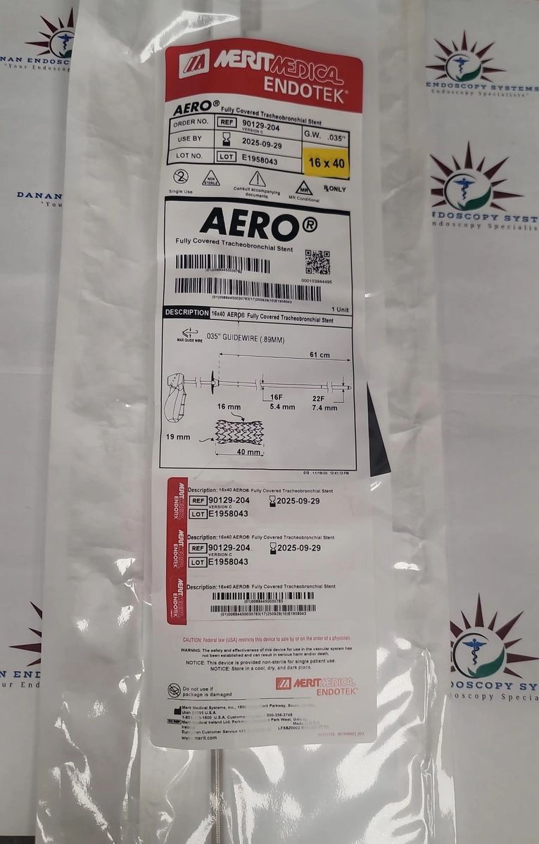 Merit Medical 90129-204 AERO FULLY COVERED Tracheobronchial Stent 16 X ...