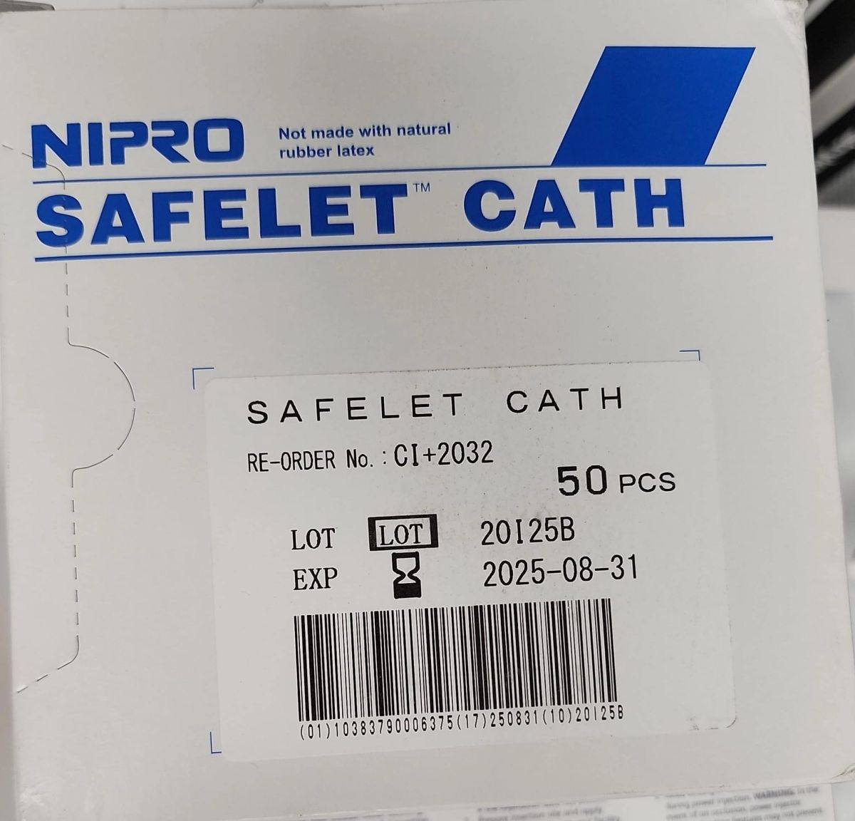 NIPRO 20I25B Safelet Cath Box of 50 pcs (IN-Date)