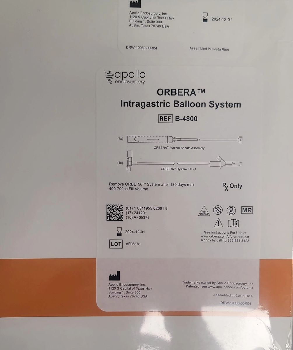 Apollo Endosurgery B-4800 ORBERA Intragastric Balloon System (X)