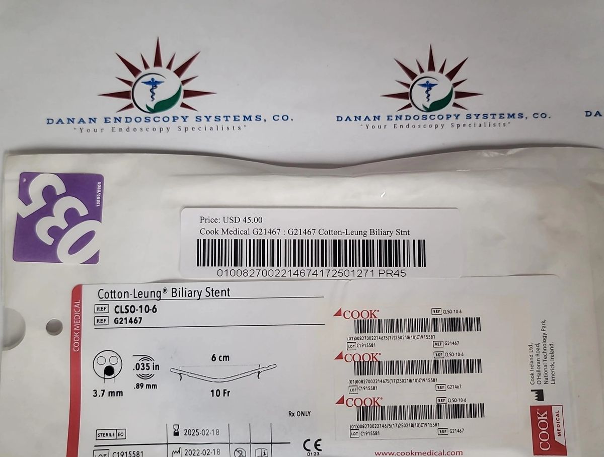 Cook Medical G21467 Cotton-Leung Biliary Stent 7Fr. X 10cm (X)