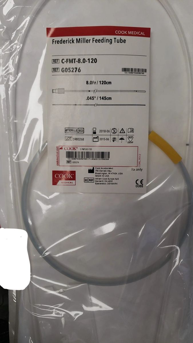 COOK MEDICAL G5276 Frederick Miller Feeding Tube 8.0Fr/120cm .045 ...