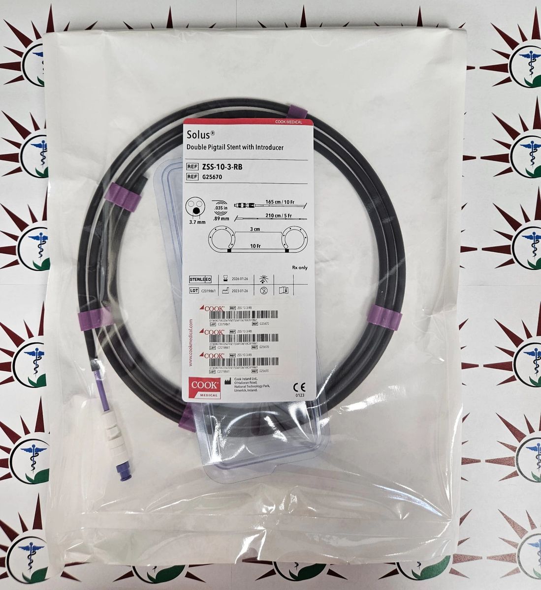 COOK MEDICAL G25670 SOLUS Double Pigtail Stent with Introducer 10fr x ...