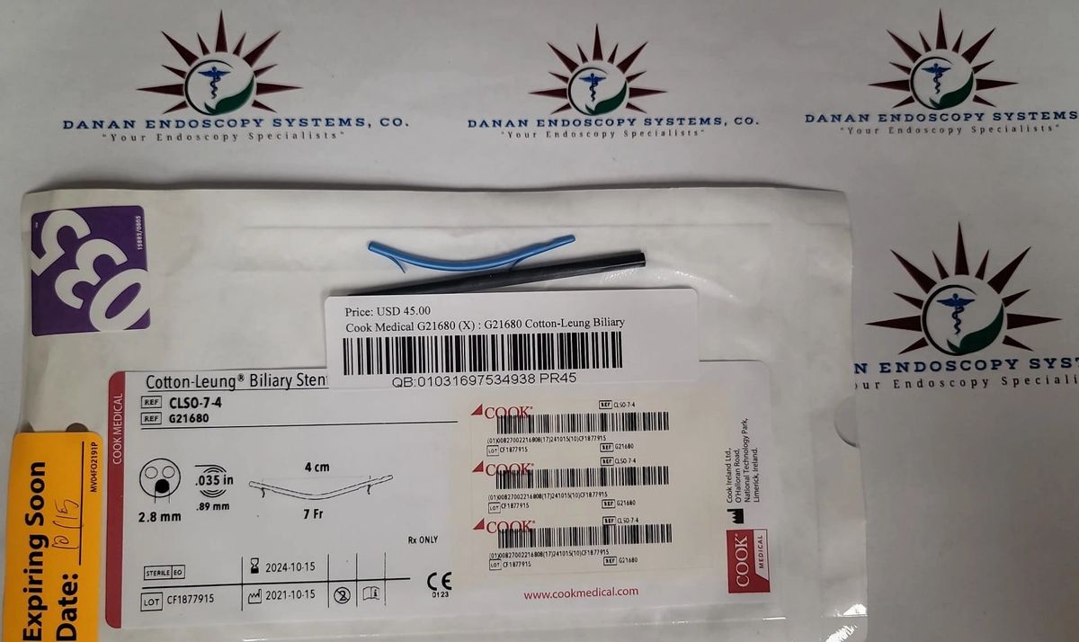 Cook Medical G21680 Cotton Leung Biliary Stent 7fr x 4cm (X)