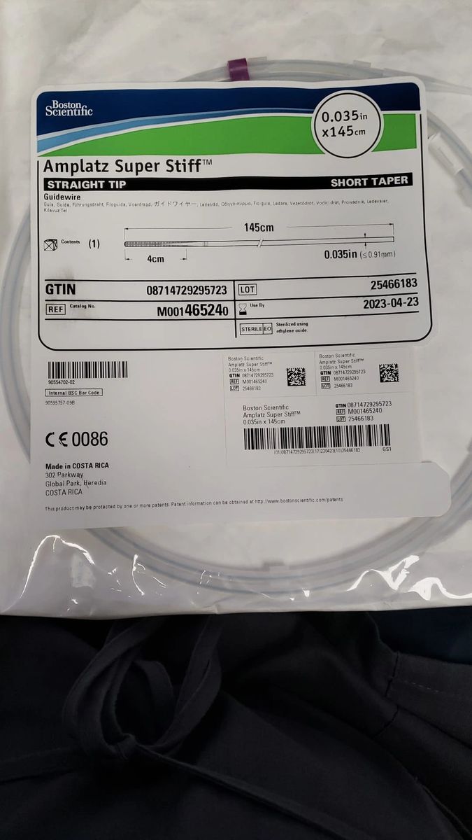 BOSTON SCIENTIFIC 46-524 AMPLATZ SUPER STIFF STRAIGHT TIP GUIDEWIRE: 0. ...