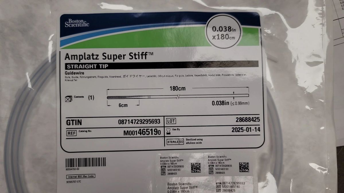 BOSTON SCIENTIFIC 46-519 Amplatz Super Stiff Straight Tip Guidewire 180 ...