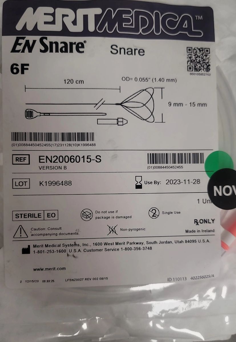 MERIT MEDICAL EN2006015-S En Snare Snare 9-15mm x 120cm (X)