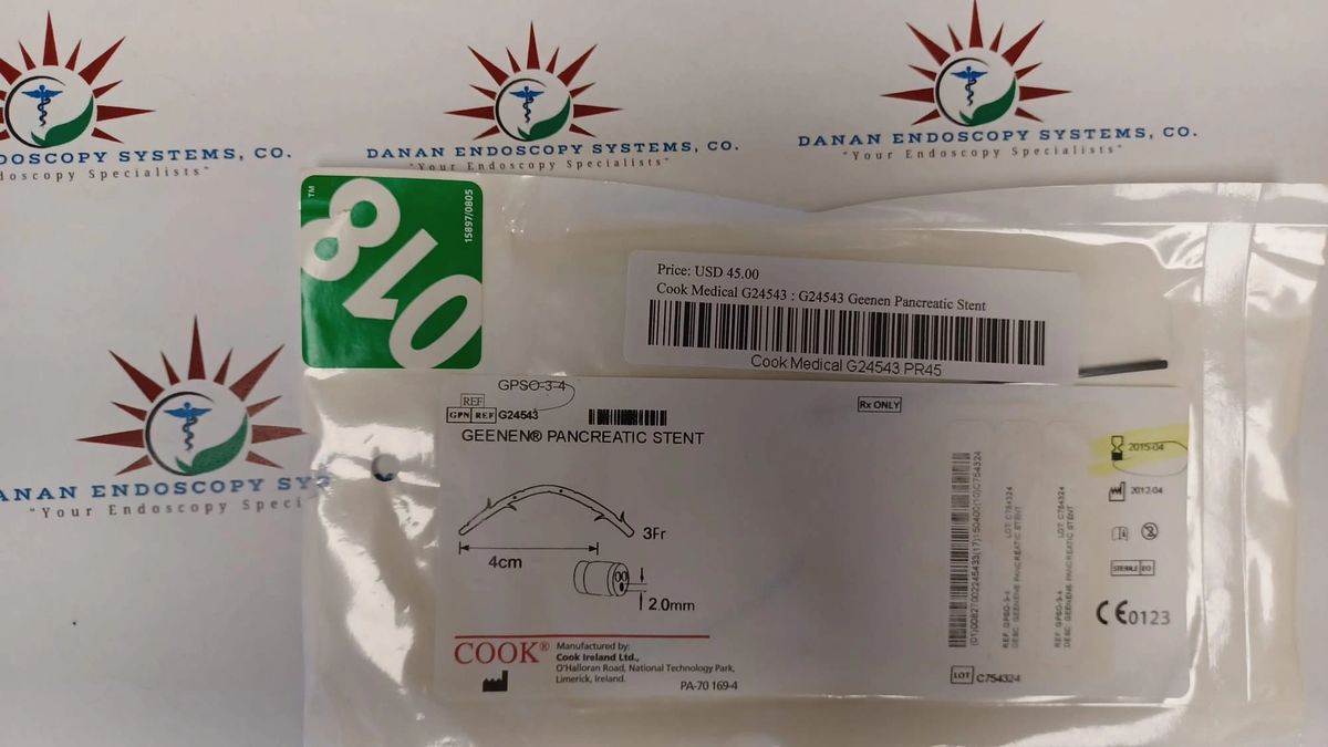 Cook Medical G25643 Geenen Pancreatic Stent 3Fr x 5cm (X)