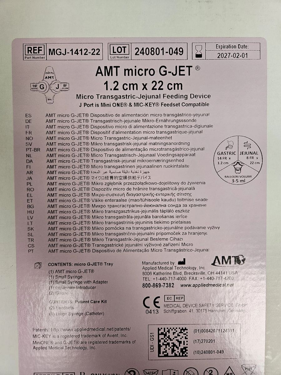 Applied Medical Technology MGJ-1412-22 micro G-JET 1.2cm x 22cm - 01-02 ...