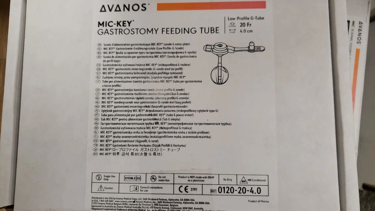 AVANOS 0120-20-4.0 MIC-KEY* Gastrostomy Feeding Tube Kit, Low-Profile G ...
