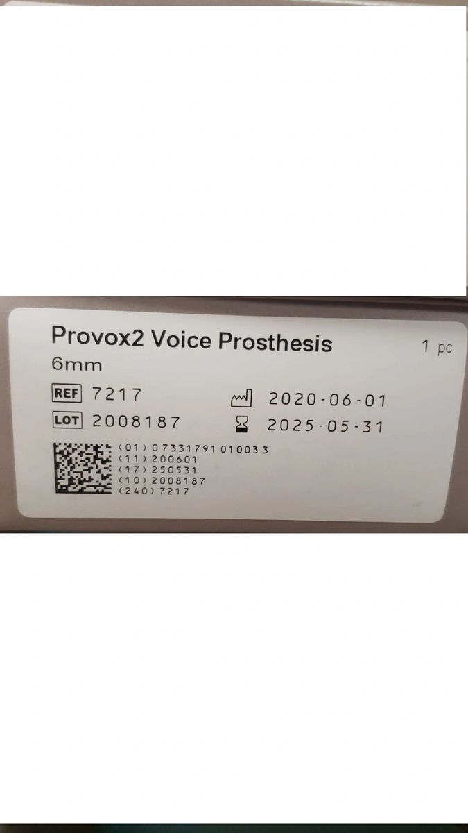 ATOS MEDICAL 7217 Provox 2 Voice Prosthesis 6mm (In Date)