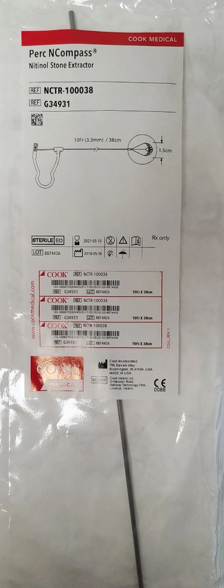 COOK MEDICAL G34931 PERC NCOMPASS NITINOL STONE EXTRACTOR (x) 10Fr X 1.5cm