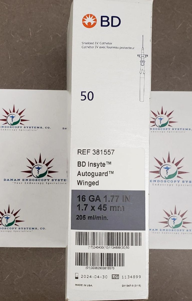 BD 381467 Insyte Autoguard Shielded IV Catheter 14 GA x 1.75 in (2.1 x ...