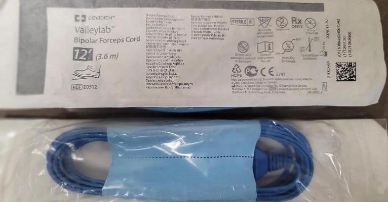 COVIDIEN E0512 ValleyLab Bipolar Forceps Cord 12'/3.6m (In Date)
