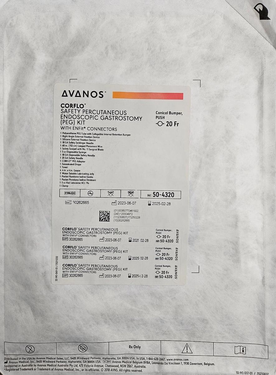 AVANOS 50-4320 CORFLO Safety Percutaneous Endoscopic Gastrostomy (PEG ...