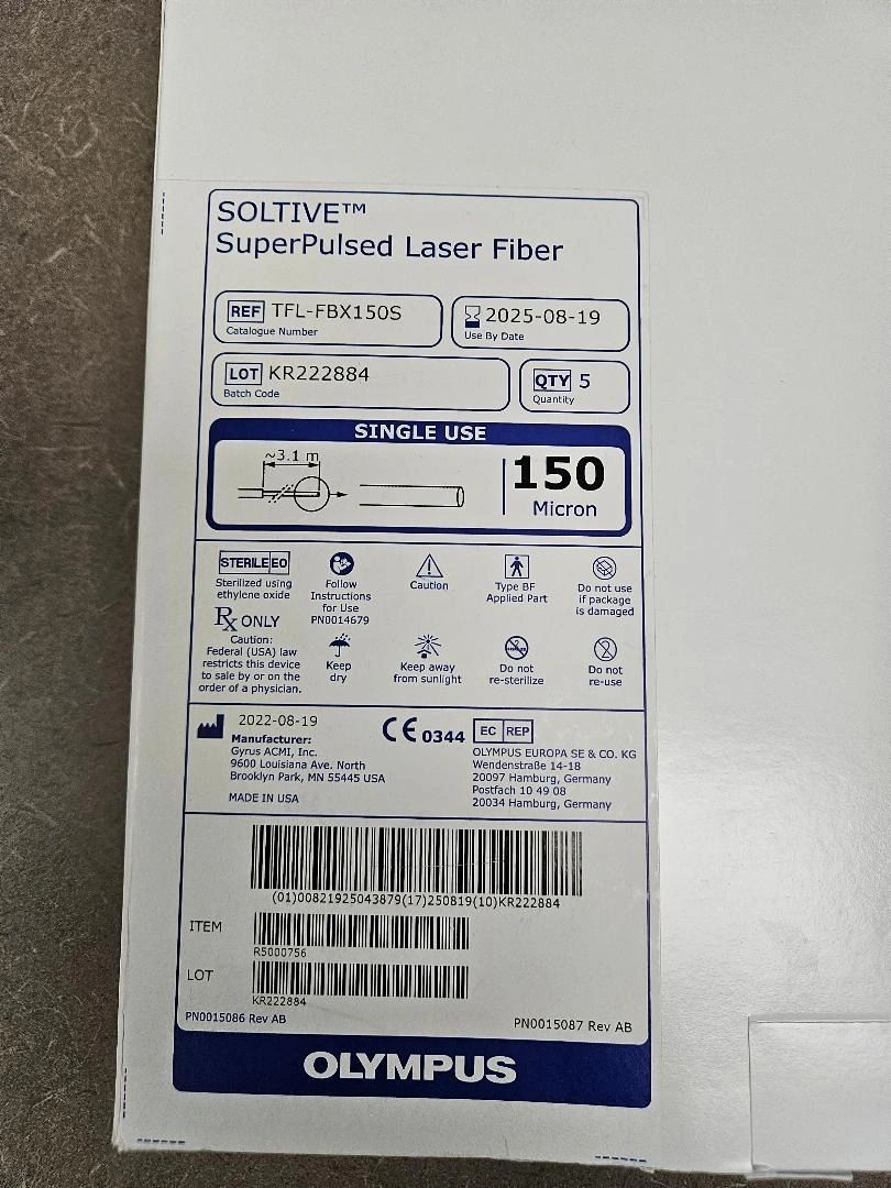 Olympus TFL-FBX150S SOLTIVE SuperPulsed Laser Fiber, 3.1 m 150 Micron ...