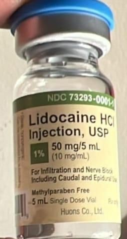 Lidocaine HCl Injection, 1% USP, 10 Boxes (10 Units/Box) IN-DATE