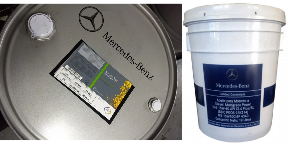 ACEITE MERCEDES BENZ 15W40 CI4 PLUS, CUBETA 19 LTS, HLM6859890202 1622