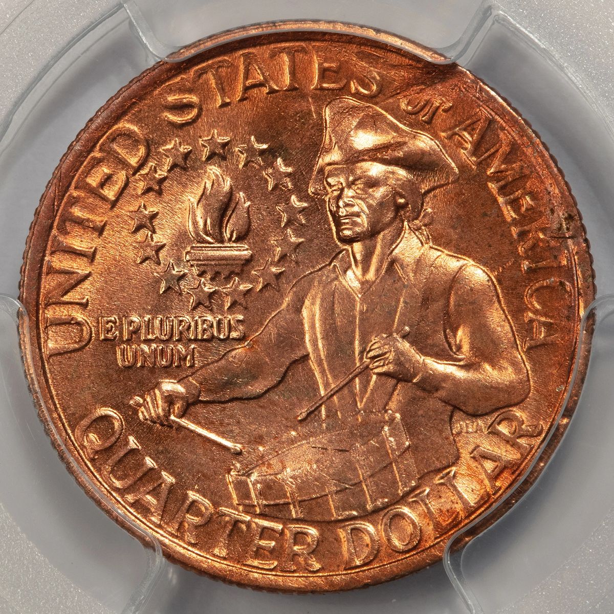 1976 PCGS MS63 Missing Clad Layer Bicentennial Quarter Mint Error Red ...