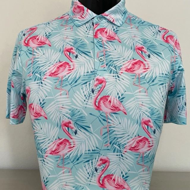 CS Mint Flamingo Print Polo
