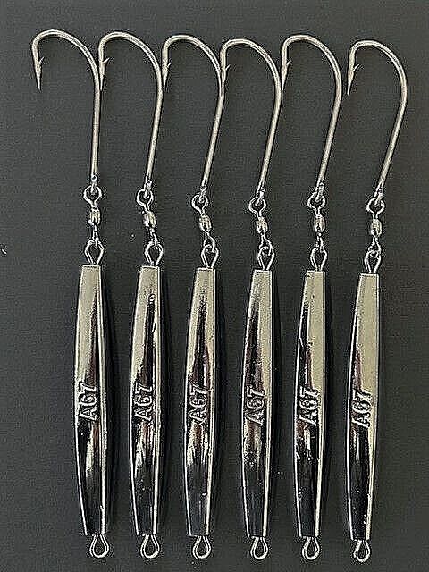 A-67 Smooth Ava Diamond Jig 6 oz. Pack of 6 With Plain 8/0 Stainless ...