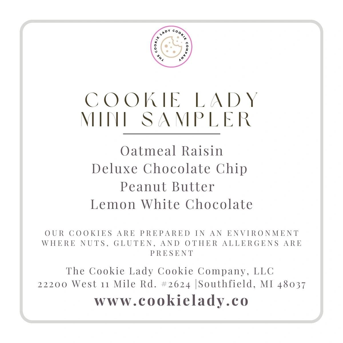 The Cookie Lady Mini Cookie Sampler