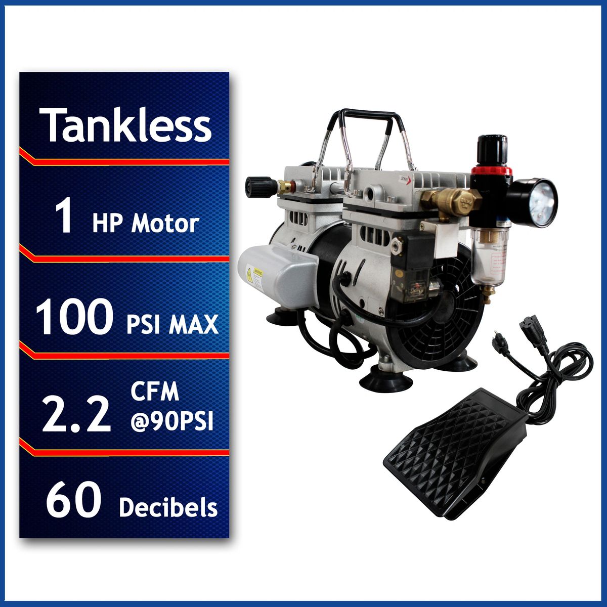 CALIFORNIA AIR TOOLS 10TL Ultra Quiet, Oil-Free, Lightweight Tankless ...