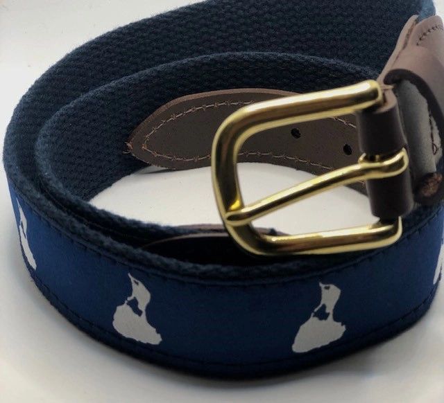 Block Island Belt - Navy Ribbon on Navy Webbing