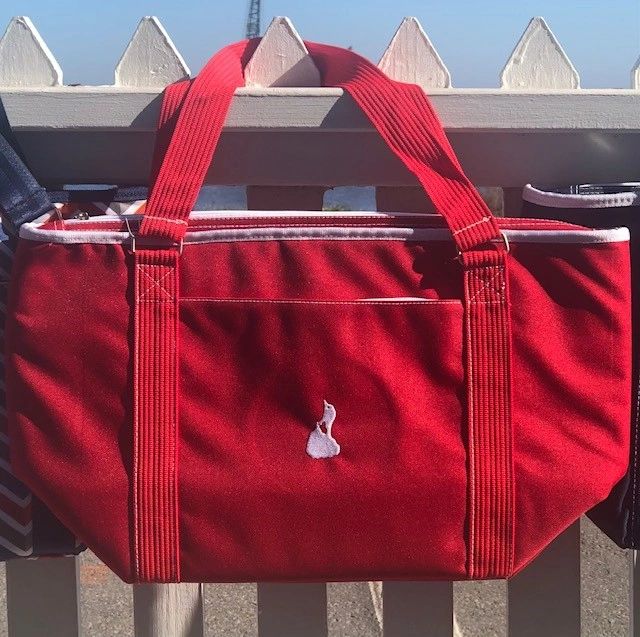 Block Island Insulated Beach Bag (Color: Red)
