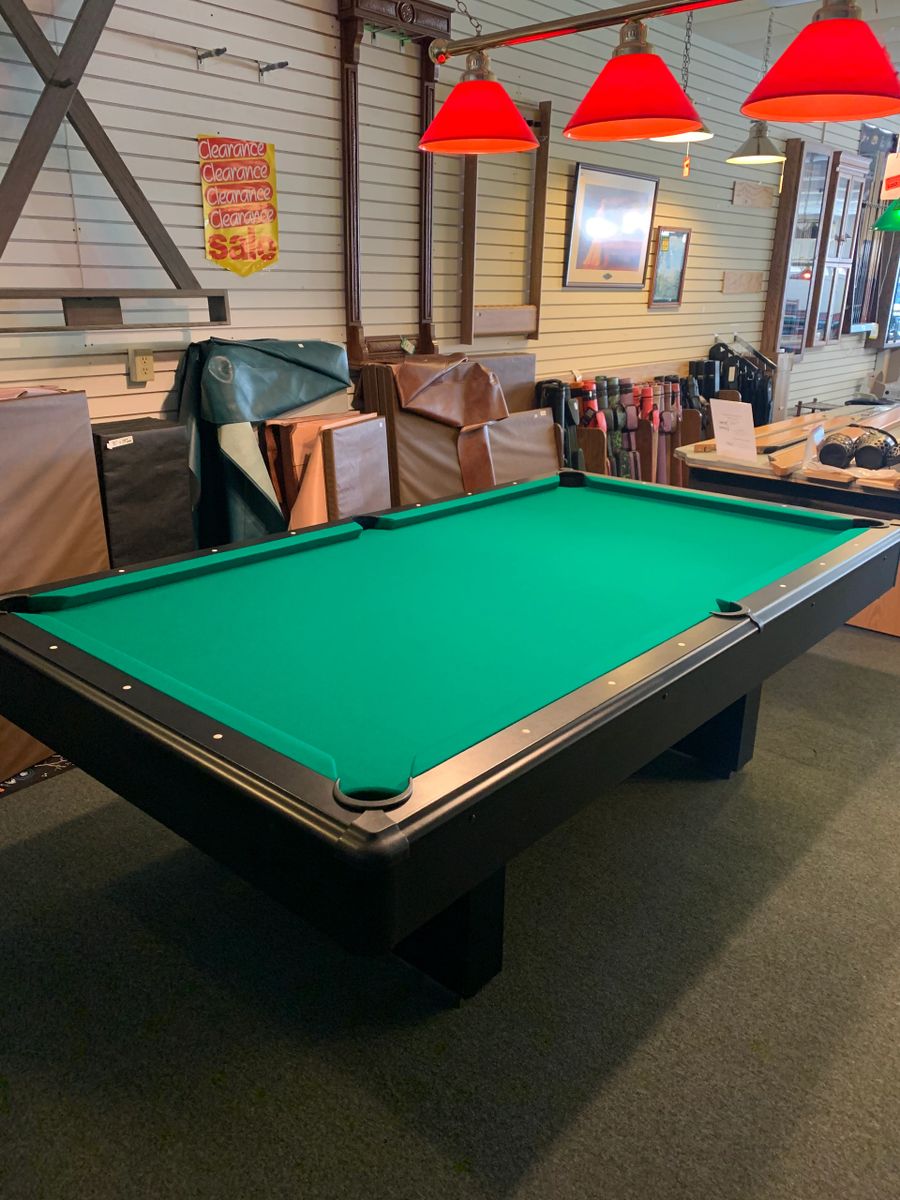 8’ AMF Black Pool Table w/Pedistal Legs