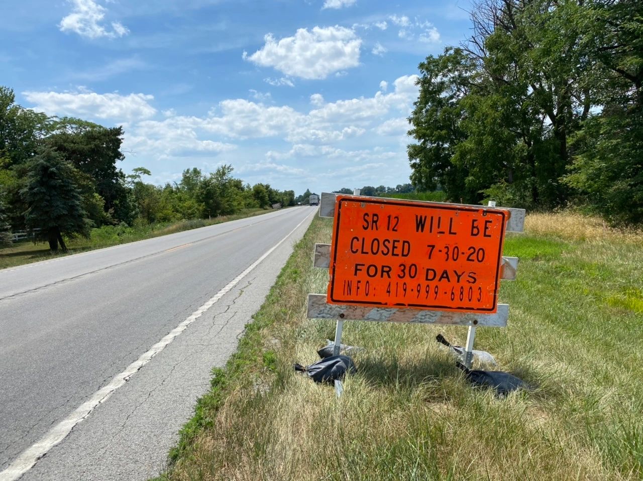 State Route 12 to close for 30 days beginning July 30th