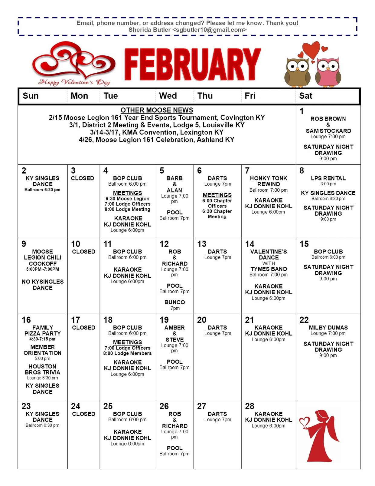 Calendar of Events