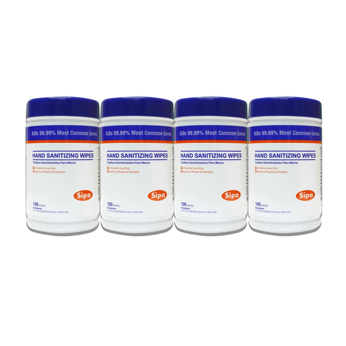 SIPA Hand Sanitizing Wipes (100 count), Soft Textured Wipes, Fresh ...