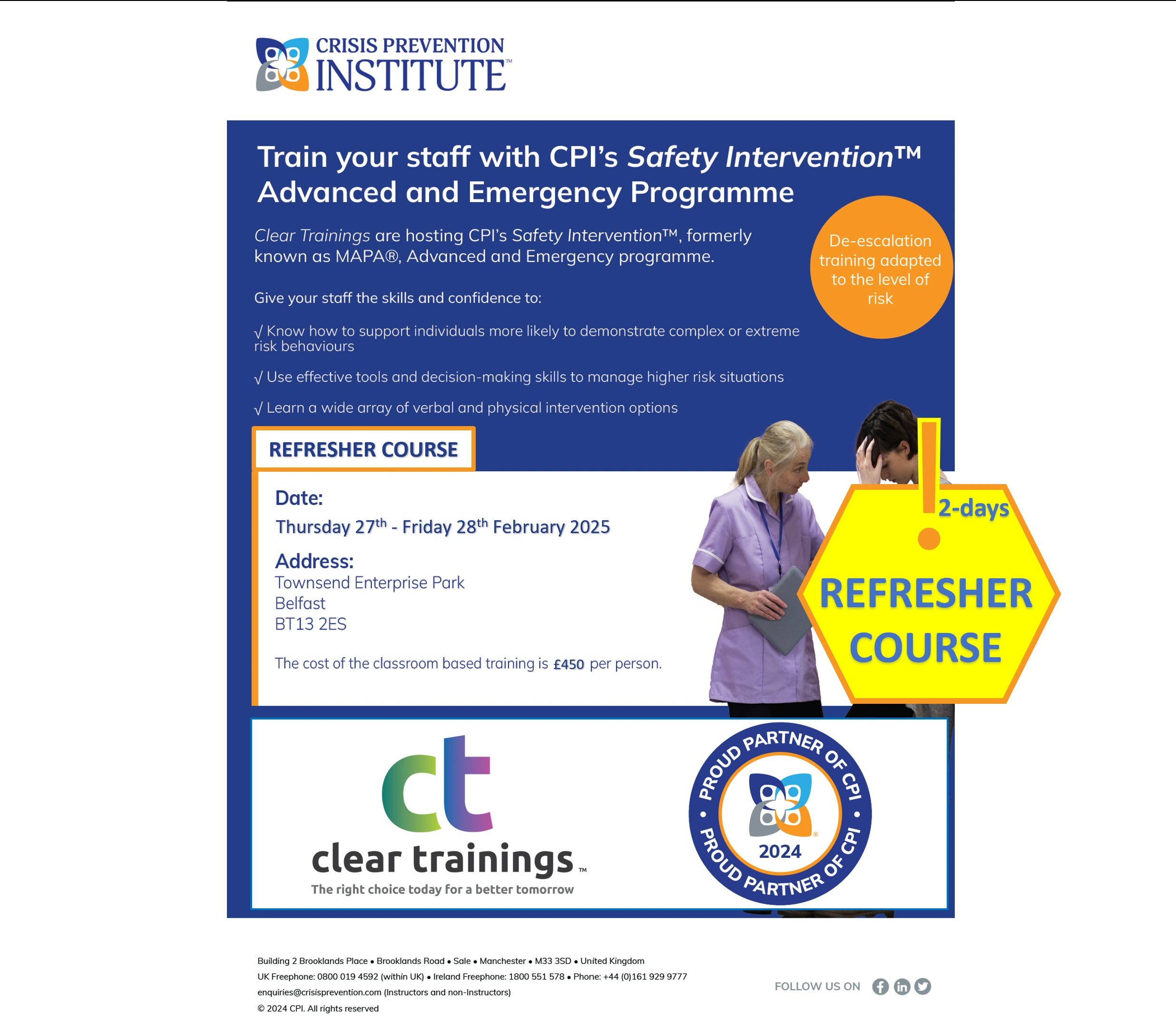 REFRESHER course: MAPA/CPI - Safety Intervention Advanced & Emergency ...