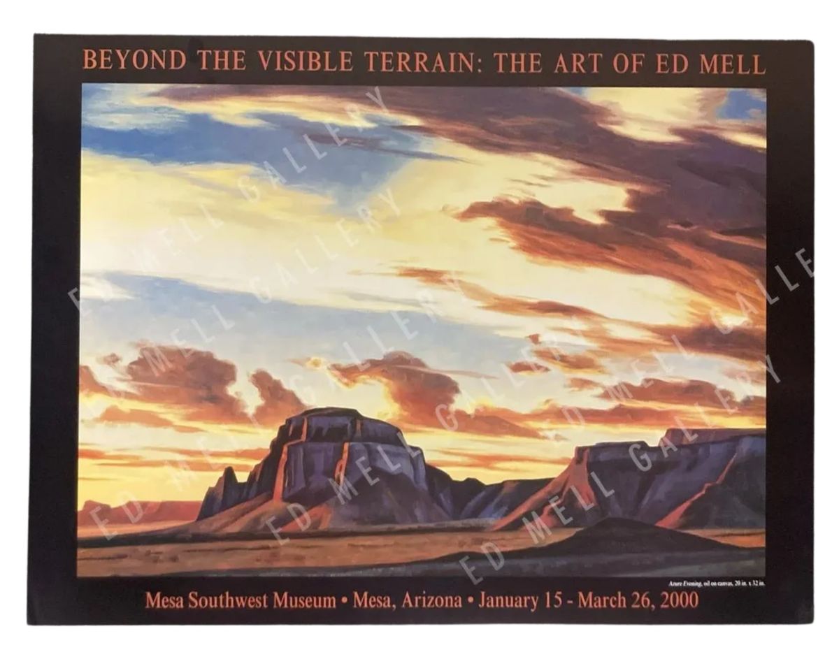 Vintage poster featuring Ed Mell's painting, "Azure Evening"