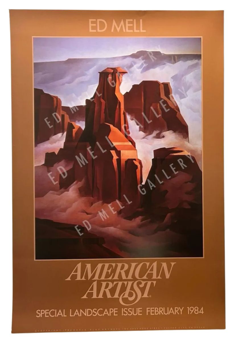 Vintage poster featuring Ed Mell's painting, "Canyon Fog"