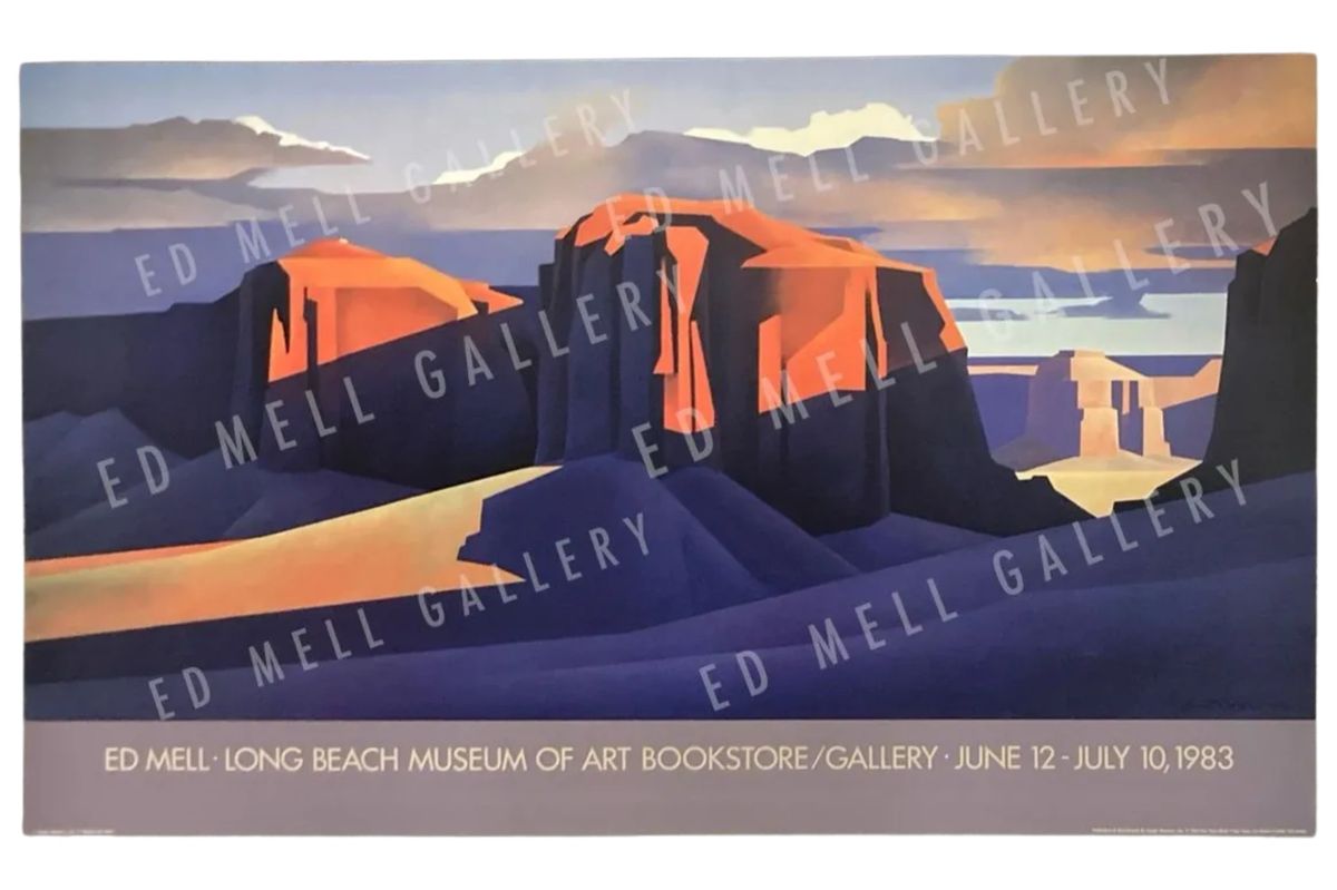 Vintage poster featuring Ed Mell's painting, "Shadowed Walls of ...