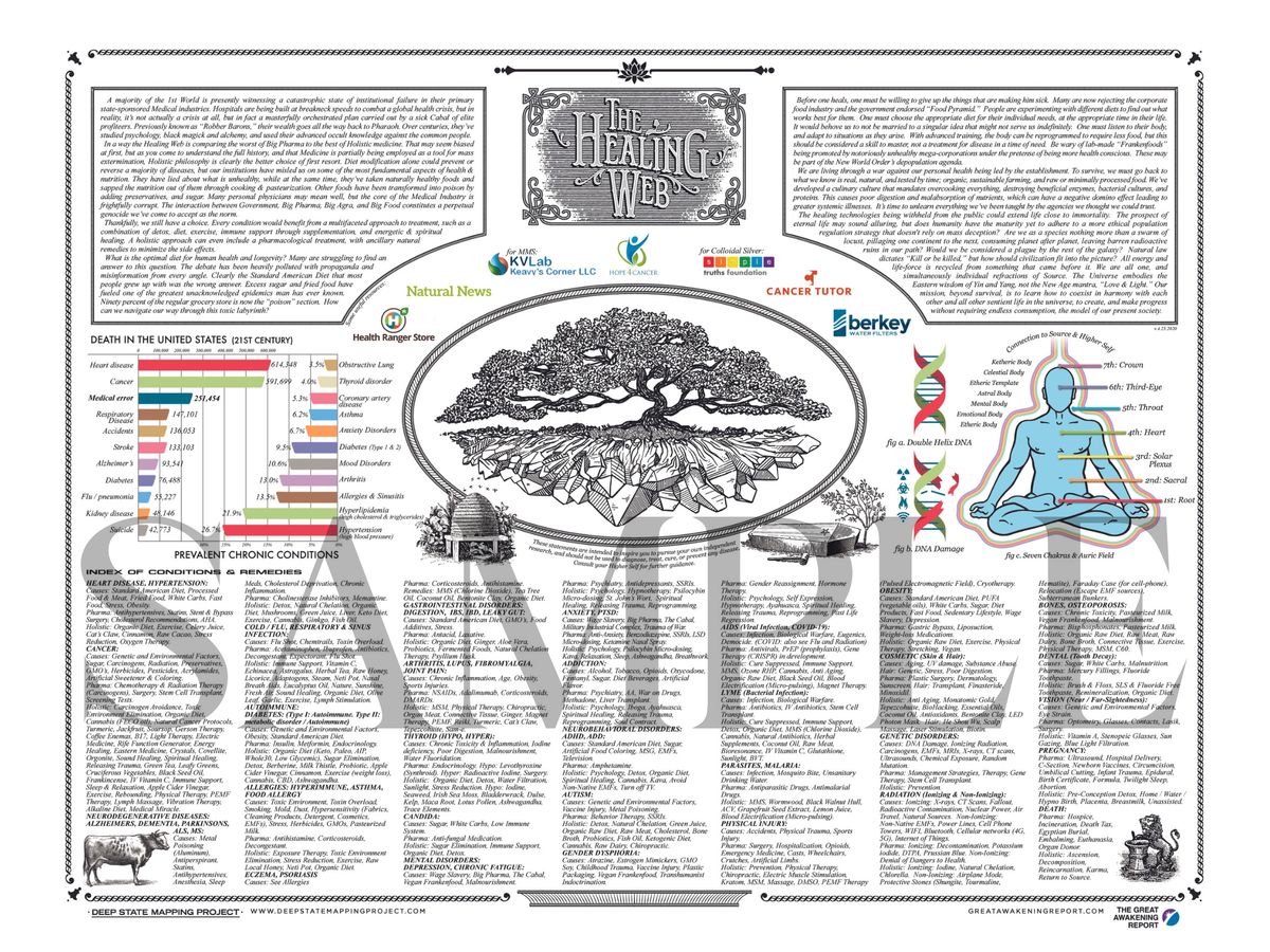 The Healing Web Healing Chart ONLY Digital Poster size BOTH pages 24x18