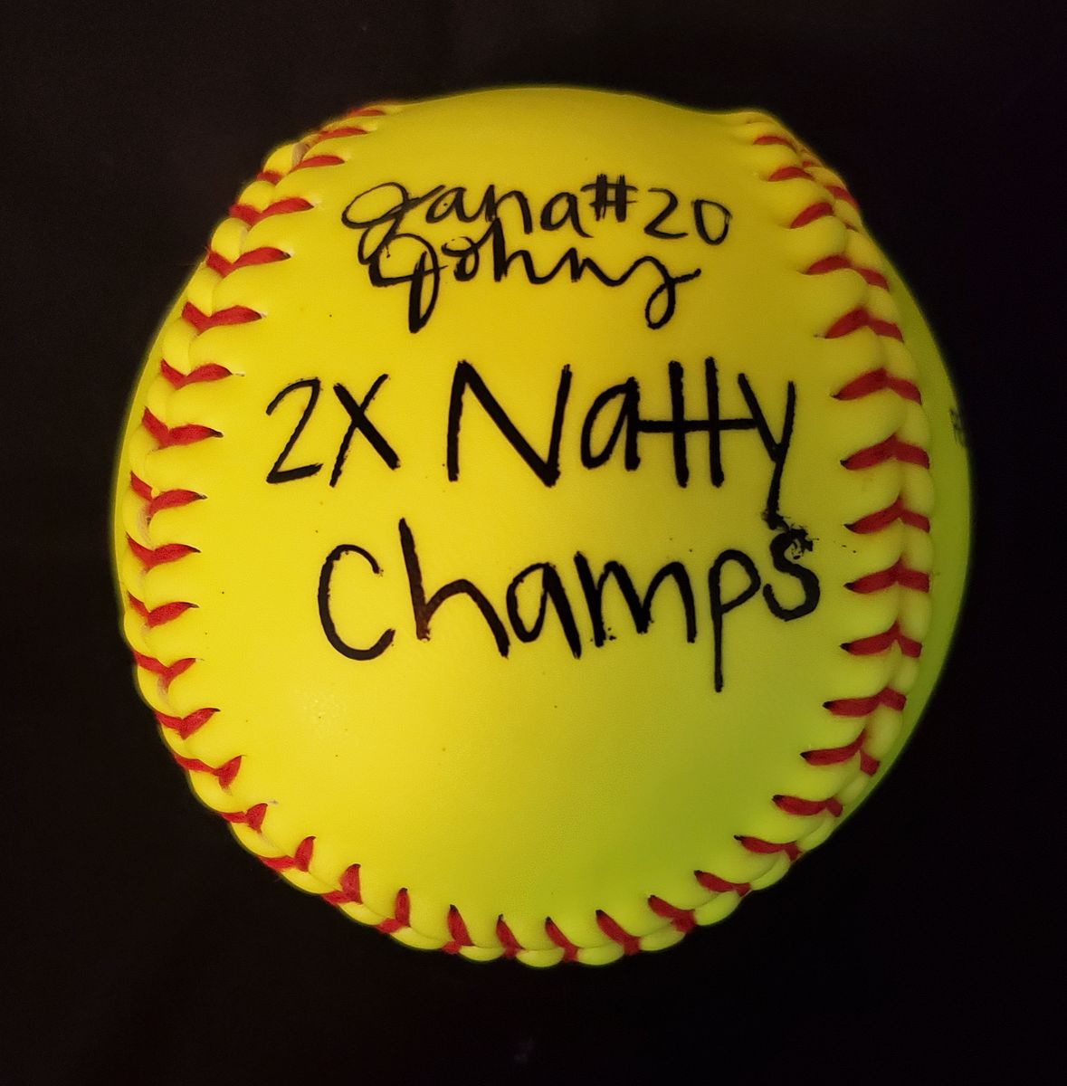 Jana Johns Autographed Softball