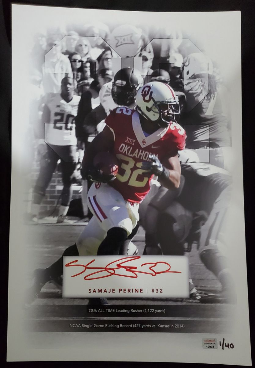 Samaje Perine Autographed Limited Edition Print