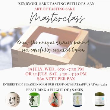 Sake Masterclasses in Zenryoku Izakaya
