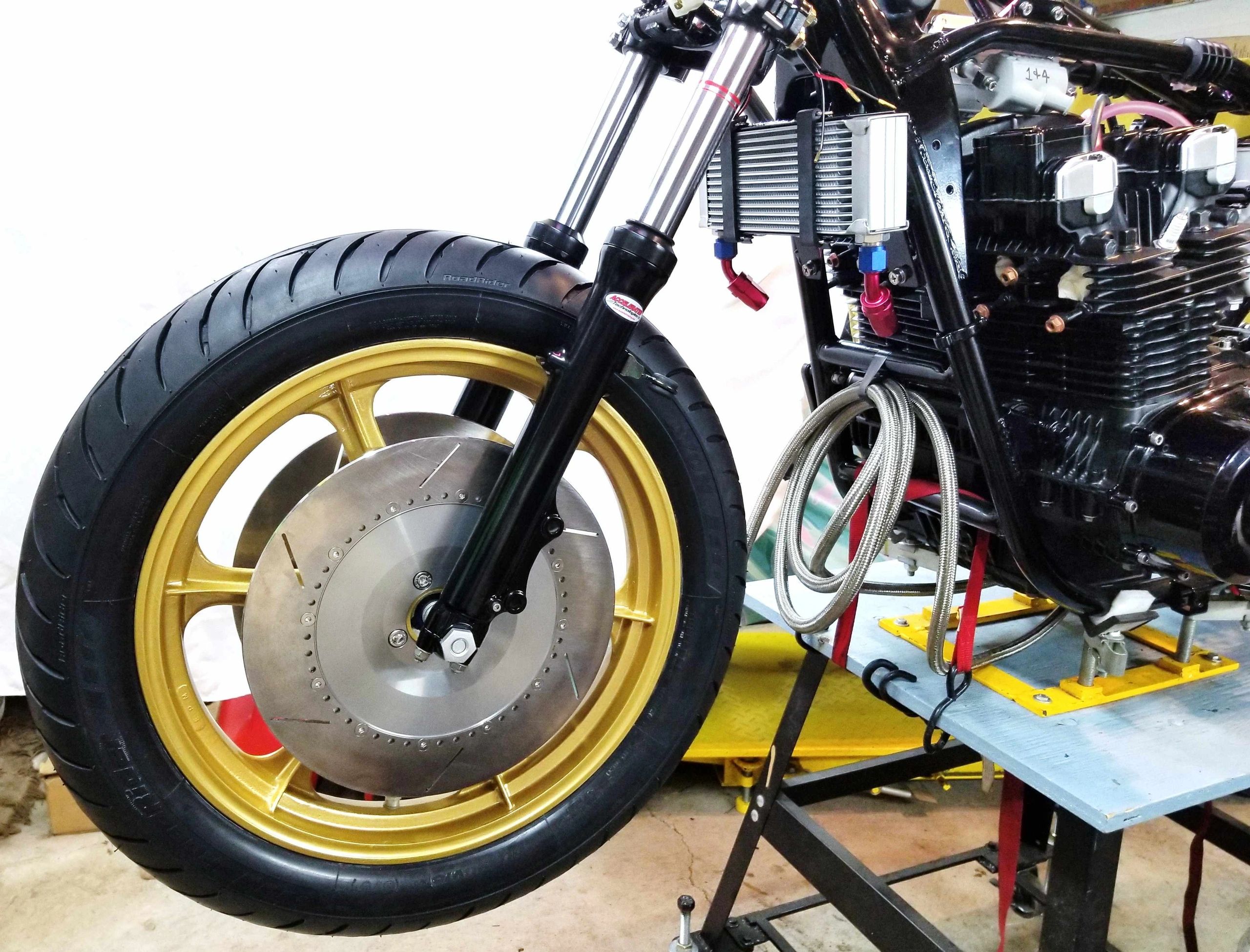 New Forks & Front Wheel Mounted!