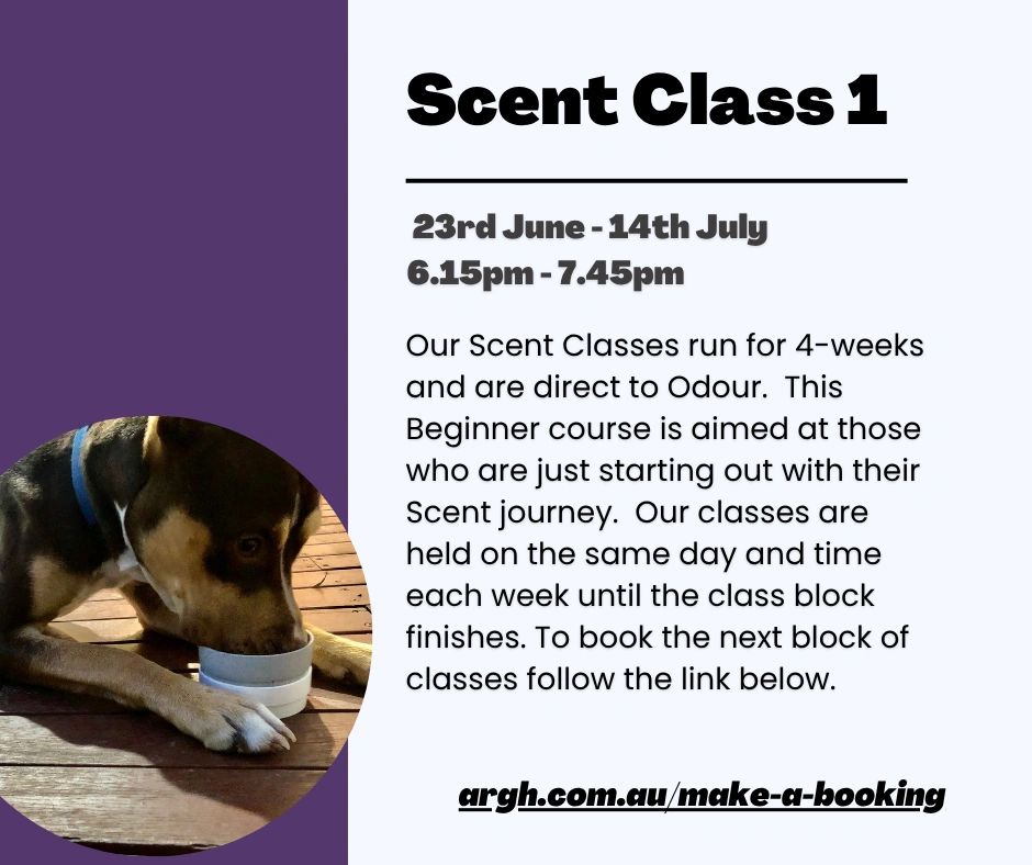 Scent Class Direct to Odour- commencing 23 June - 14 July 2025