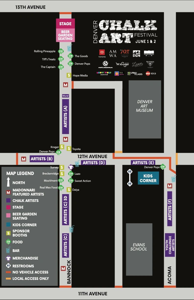 Denver Chalk Art Festival - Map - Denver, Colorado