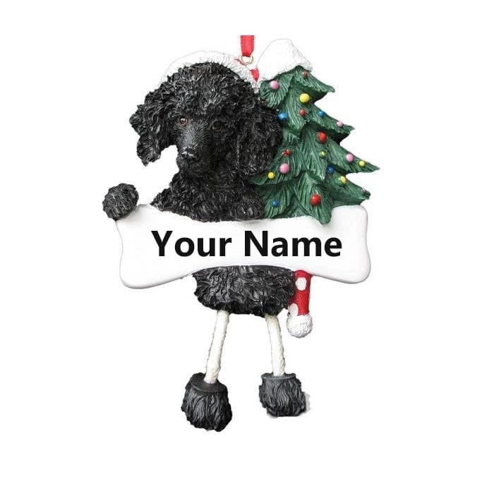 Black Poodle "Wiggle Legs" Personalized up to 8 letters
