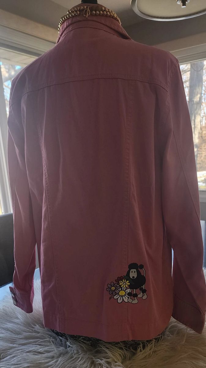 Embroidered Dusty Rose Denim Jacket (Ladies Medium)