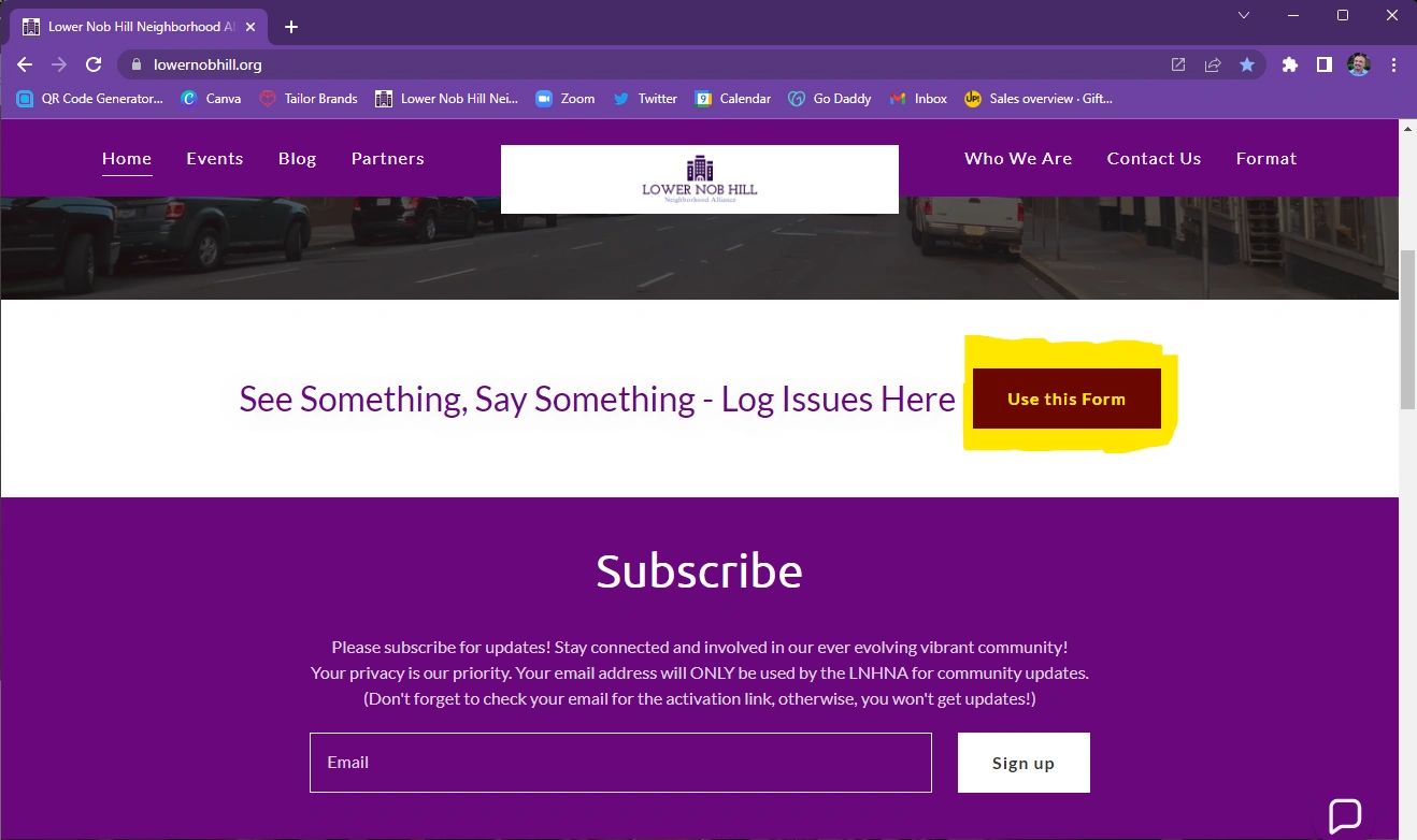 See Something, Say Something Website Form