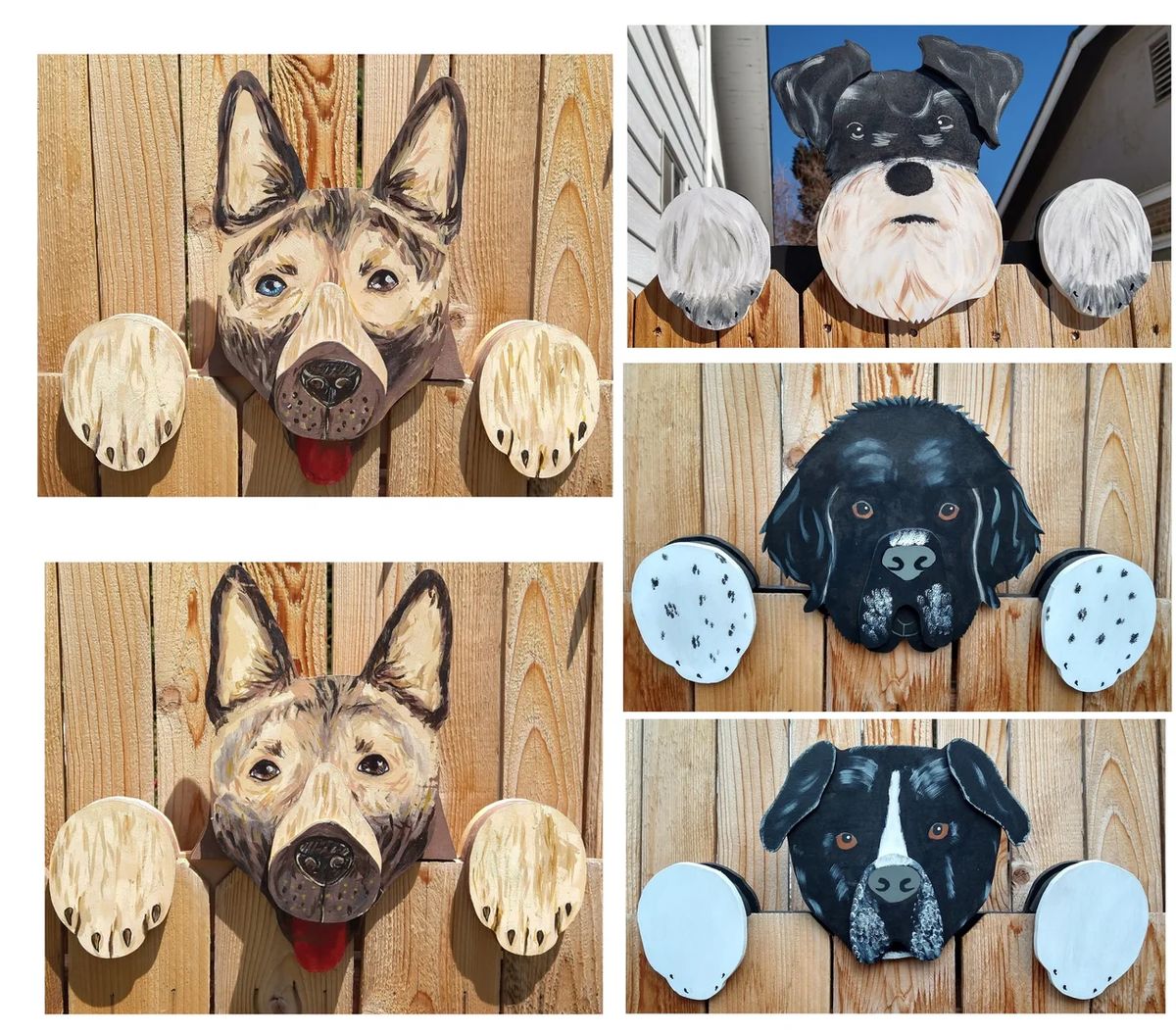 Custom Dog Fence Peeker Decorative Sign Hand Painted to resemble your Pet