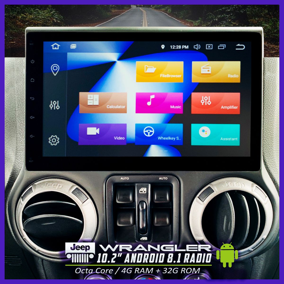 Jeep Wrangler 10.2" Android Car Stereo Radio CarPlay GPS Navi 4GB + 32GB
