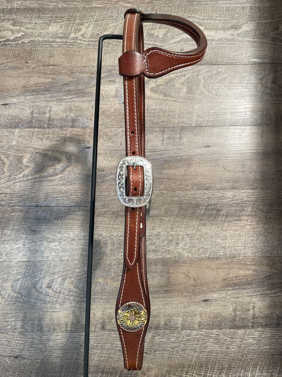 American Cowboy Collection Chocolate 3/4" Slip One Ear Headstall with ...